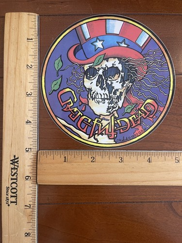 VTG 1992 RARE Grateful Dead Skeleton Uncle Sam Decal Bumper Sticker G.D ...