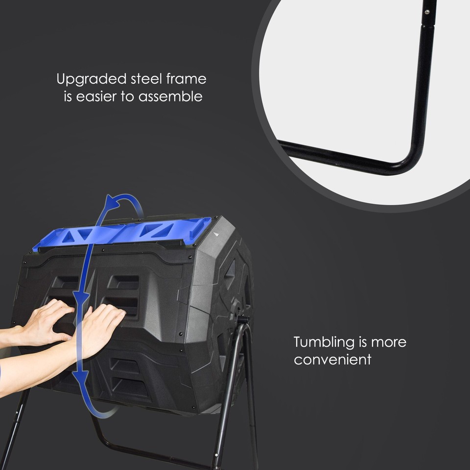 SQUEEZE master Large Compost Tumbler Bin - Outdoor Garden Rotating with Thermome | eBay