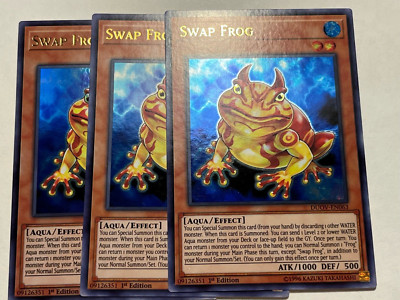 YUGIOH -- 3x- Swap Frog - DUOV-EN063 - Ultra Rare - 1st Edition ...
