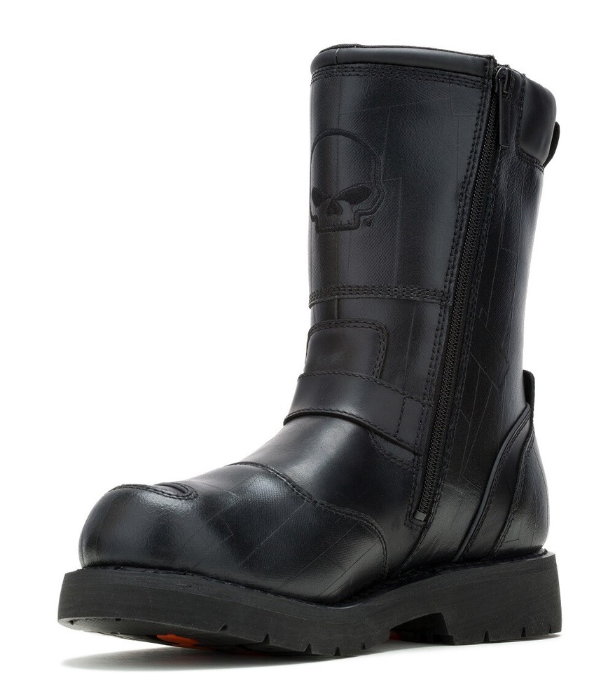 Harley-Davidson Men's Shift Ride 9" WP Black Leather Motorcycle Boots ...
