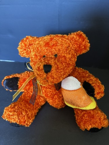 Dan Dee Collector's Choice Bear With Candy Corn Plush Orange Halloween ...