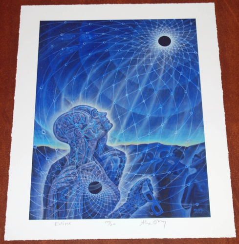 Alex Grey ECLIPSE Art Print S# 200 w COA Tool Poster Artist Sun & Moon Third Eye | eBay