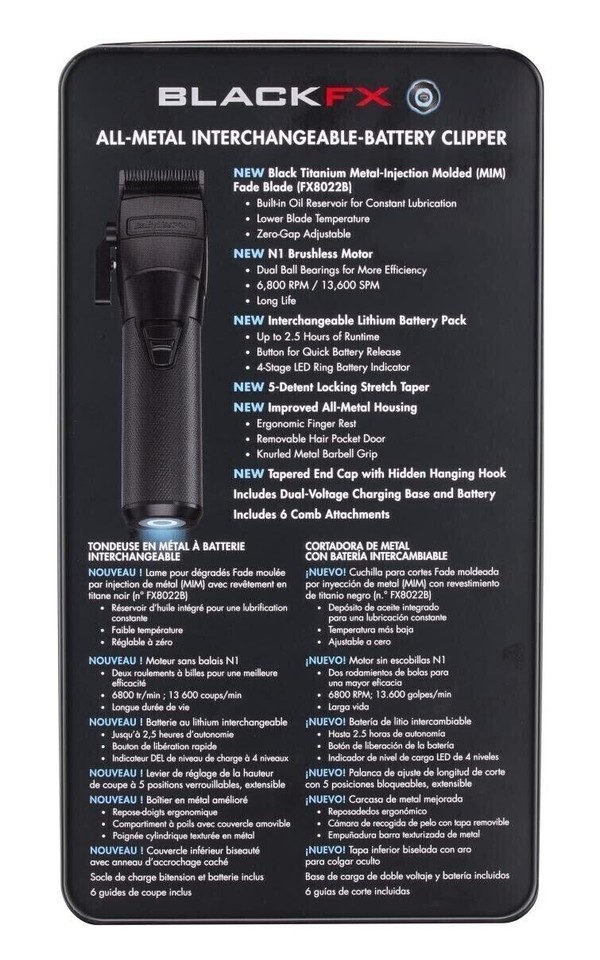 BaByliss PRO FX ONE BLACK FX Clipper Trimmer SET Matte FXONE - BRAND ...