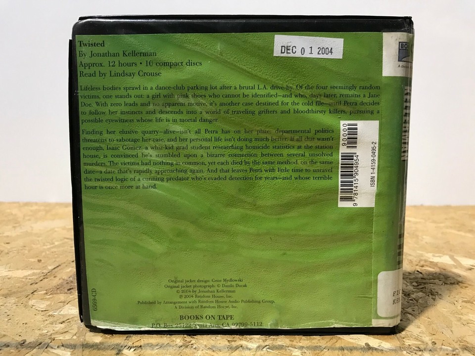 Twisted by Jonathan Kellerman Ex Library 10 CD Unabridged Audiobook Free Ship 9781415904954| eBay