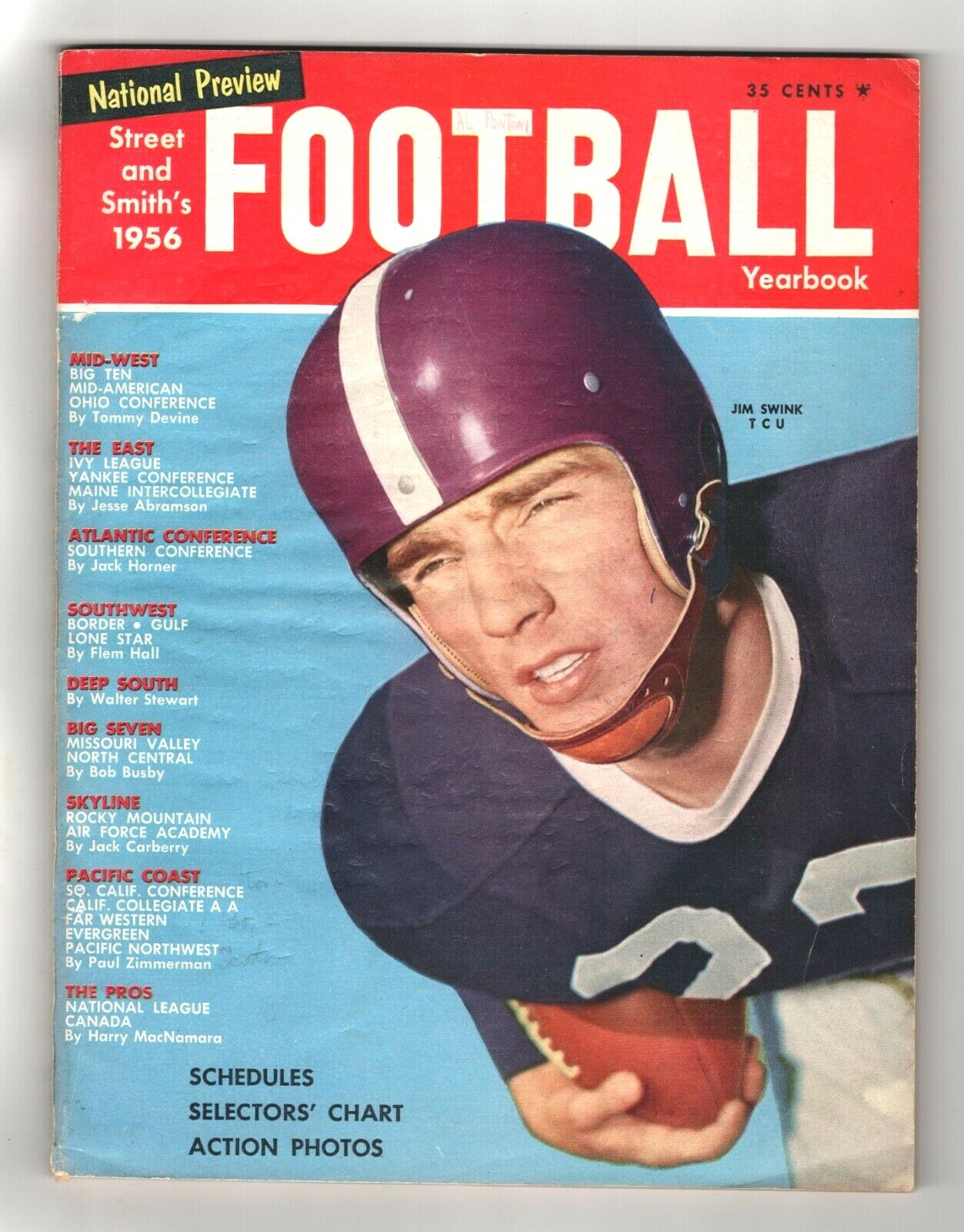 1956 Street & Smith's Football Yearbook - Jim Swink – TCU A701 | eBay