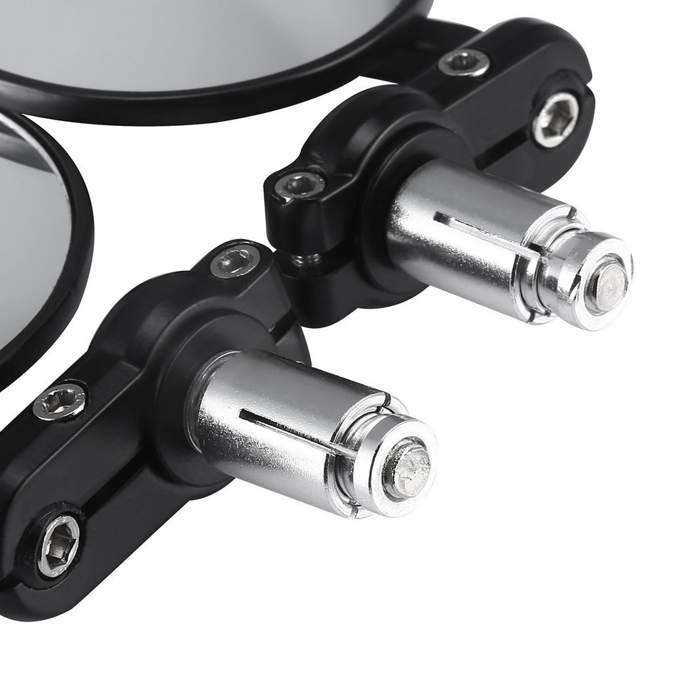 7/8" 22mm Motorbike Bar End Side Rearview Mirrors Round For Schwinn ...