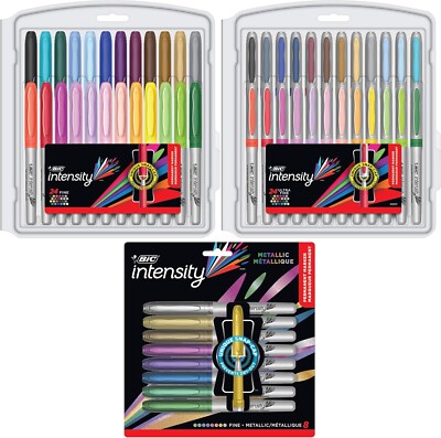 BIC Intensity Permanent Marker Coloring Bundle, Assorted Fine/Ultra ...