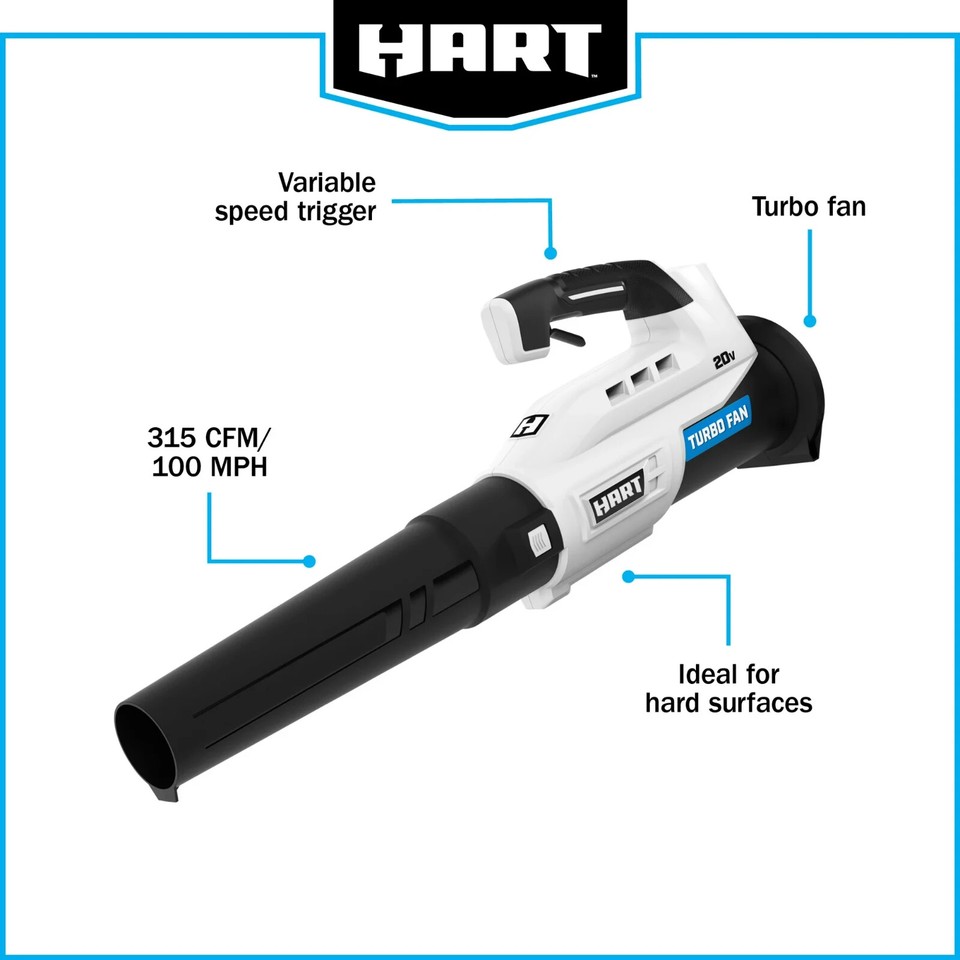 New HART 20-Volt Brushless Turbo Fan Blower 315 CFM 20V TooL ...