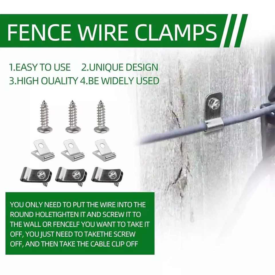 25/50/100PCS Wire Fence Clips with Screws, Wire Mesh Fence Cage UK ...