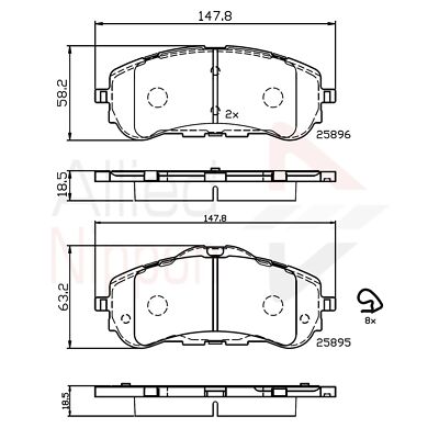 Brake Pads Set Front ADB32232 Allied Nippon 1610428780 1647860280 ...