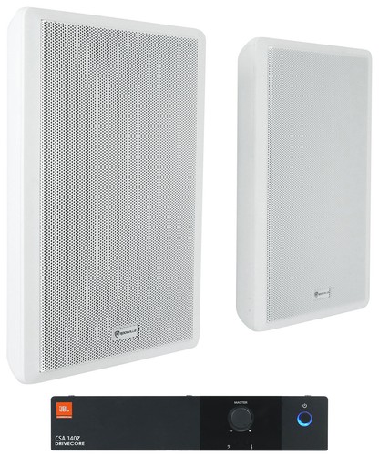 JBL CSA 140Z Commercial 70v Amplifier+(2) White 5.25" Slim Wall Mount ...
