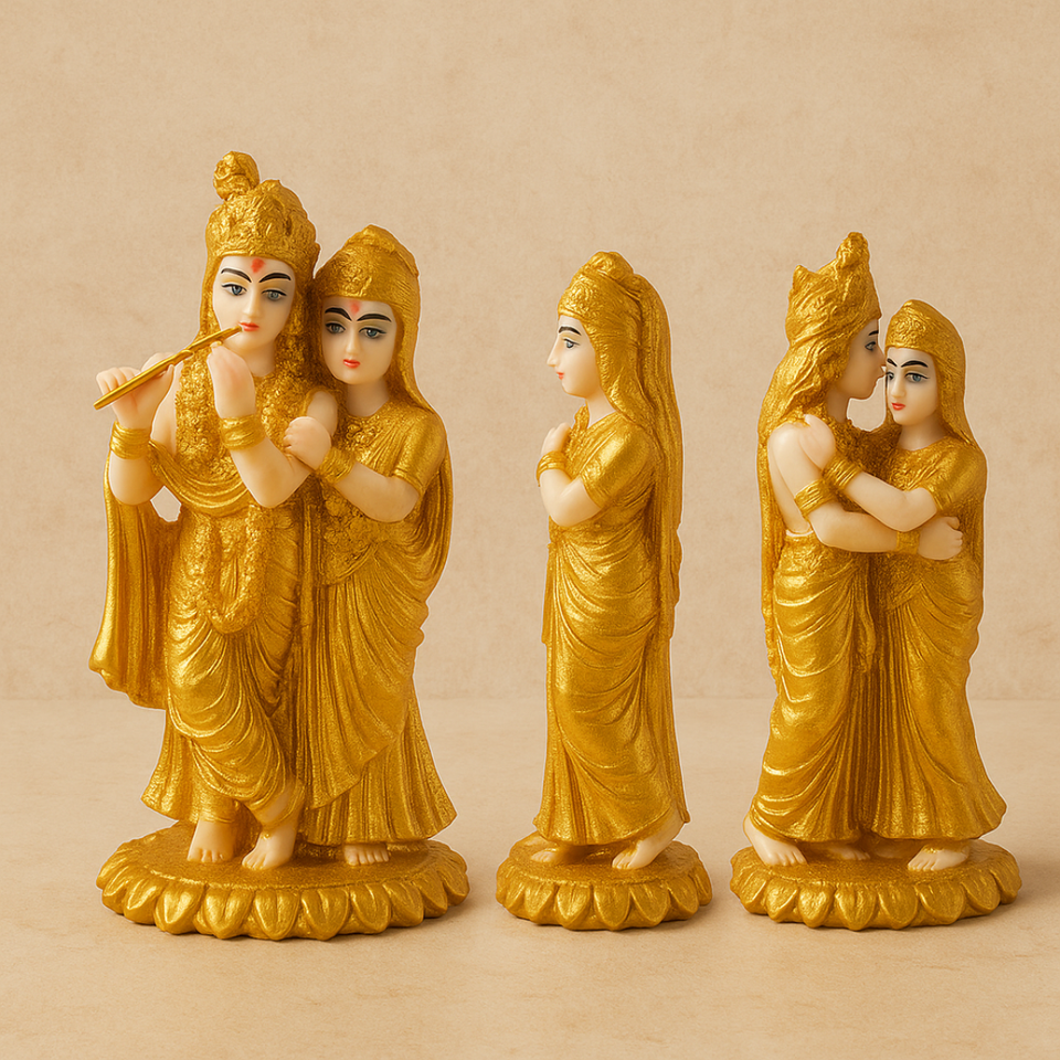 Baby Krishna Idol Sitting on Lotus | Resin Bal Krishna Statue for Home ...