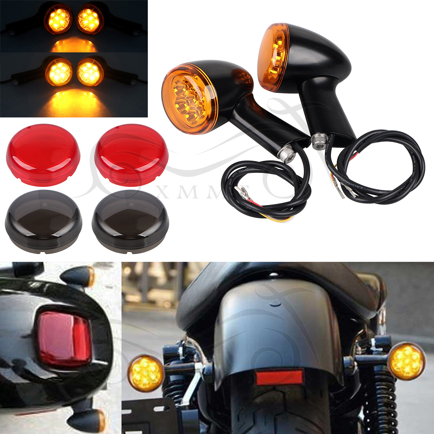 Rear LED Turn Signal Indicator Lights For Harley Sportster Low XL883L ...