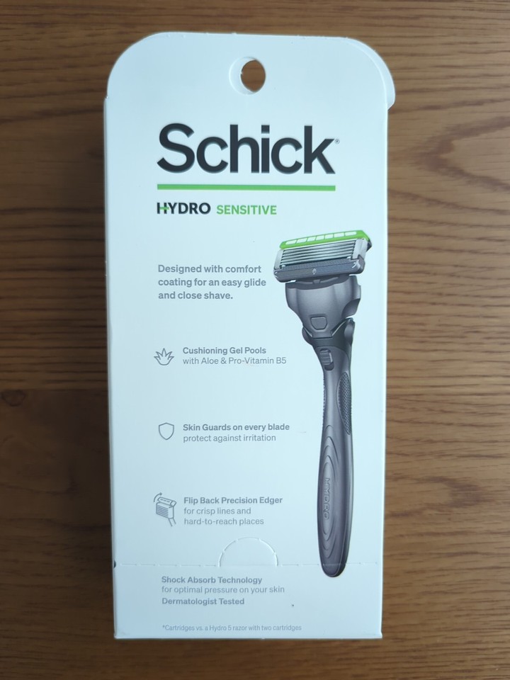 Schick Hydro Sensitive 5-Blades Men Razor 1 Handle + 3 Cartridges Set ...