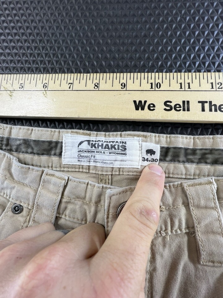 MOUNTAIN KHAKIS PANTS CLASSIC FIT TAG SZ 34x30 Outdoor Chino Tan | eBay