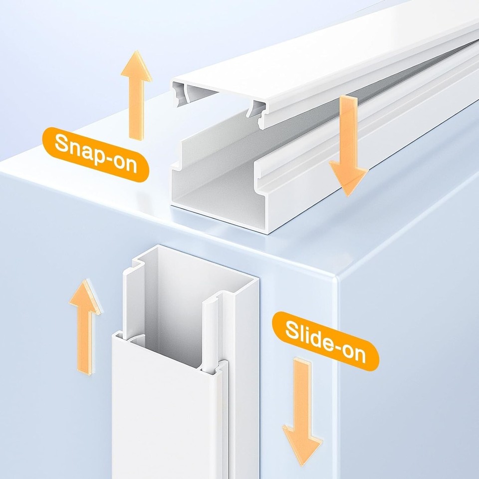 Cord Cover Raceway Kit Cable Cover Channel Cord Hiding Wall Mount TV ...