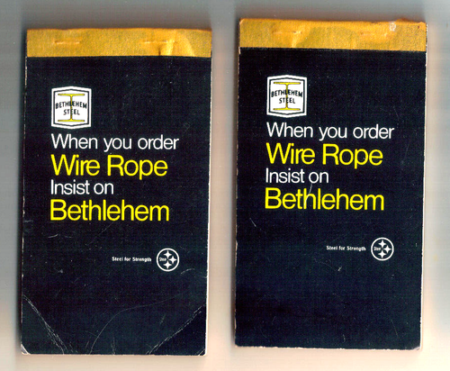 2-Bethlehem Steel Wire Rope Notebook Note Pads | eBay