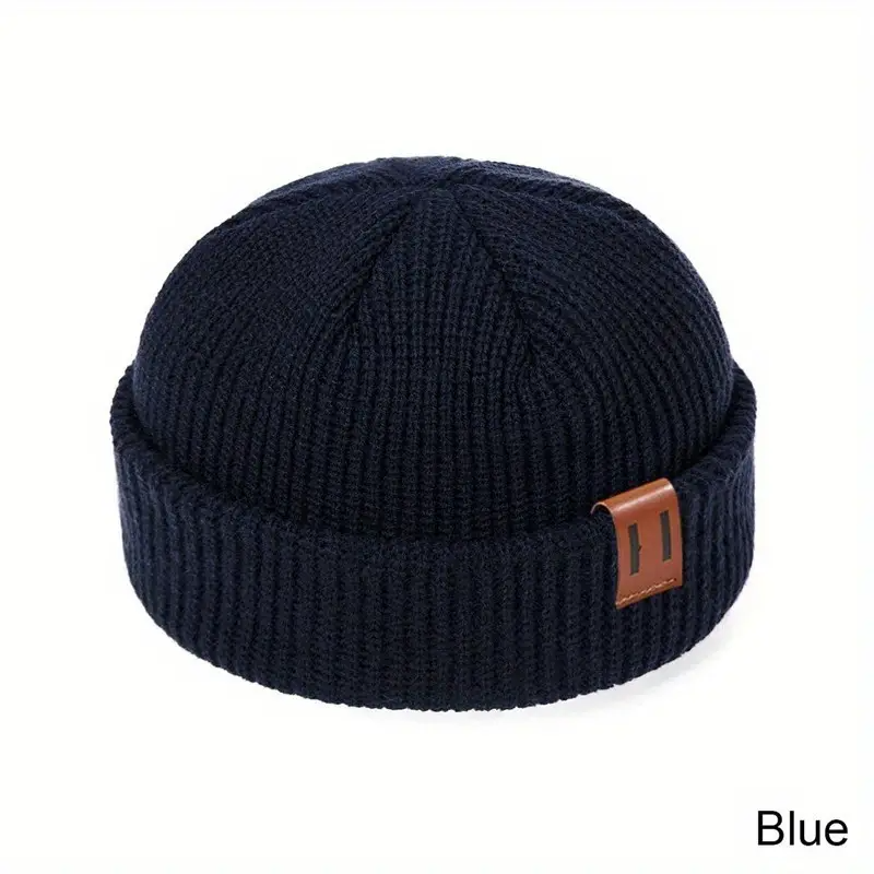 Mens Beanie Hat Winter Warm Knitted Ribbed Docker Skull Cap Trawler ...