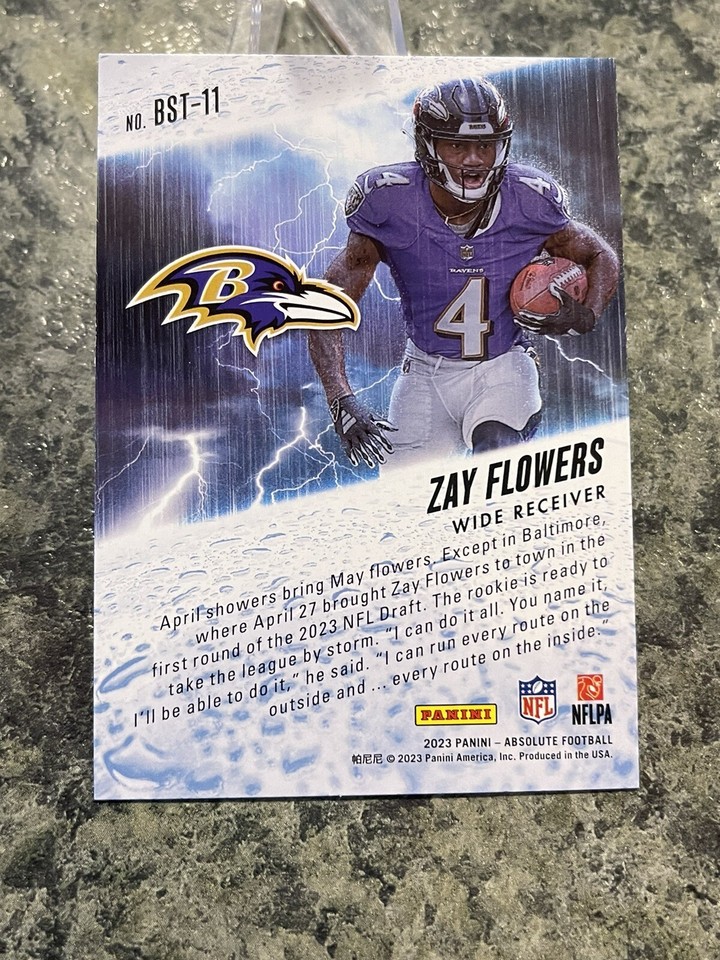 2023 Panini Absolute Football #BST-11 ZAY FLOWERS RC By Storm RAVENS | eBay