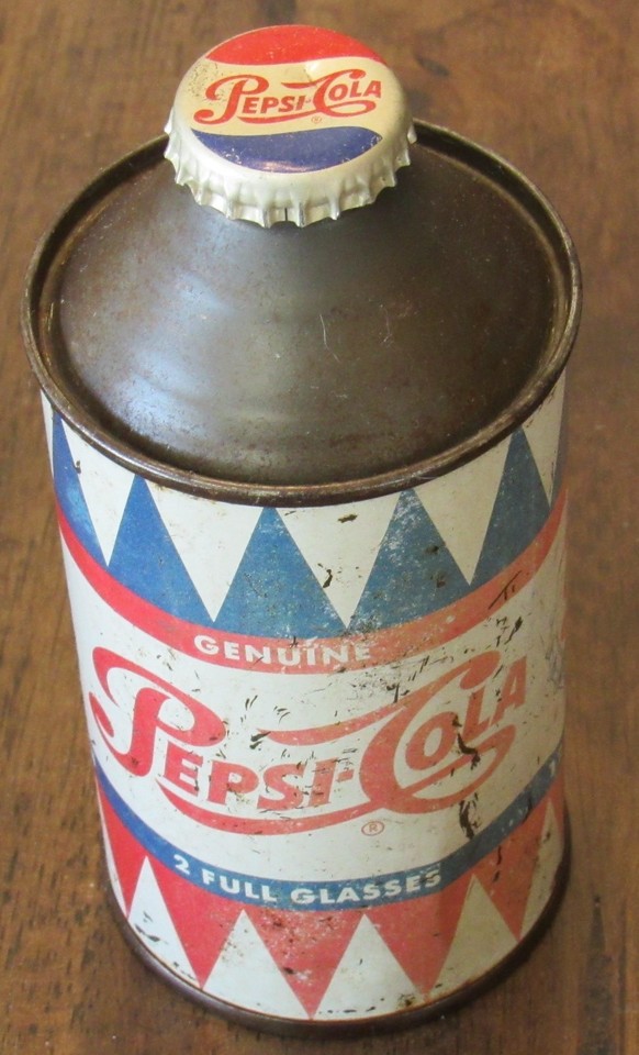 1950’s Pepsi Cola Cone Top Can and Cap | eBay