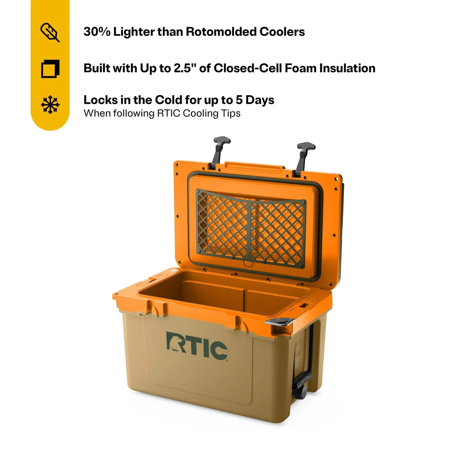 RTIC 32 QT Ultra-Light Hard-Sided Ice Chest Cooler, Trailblazer, Fits ...