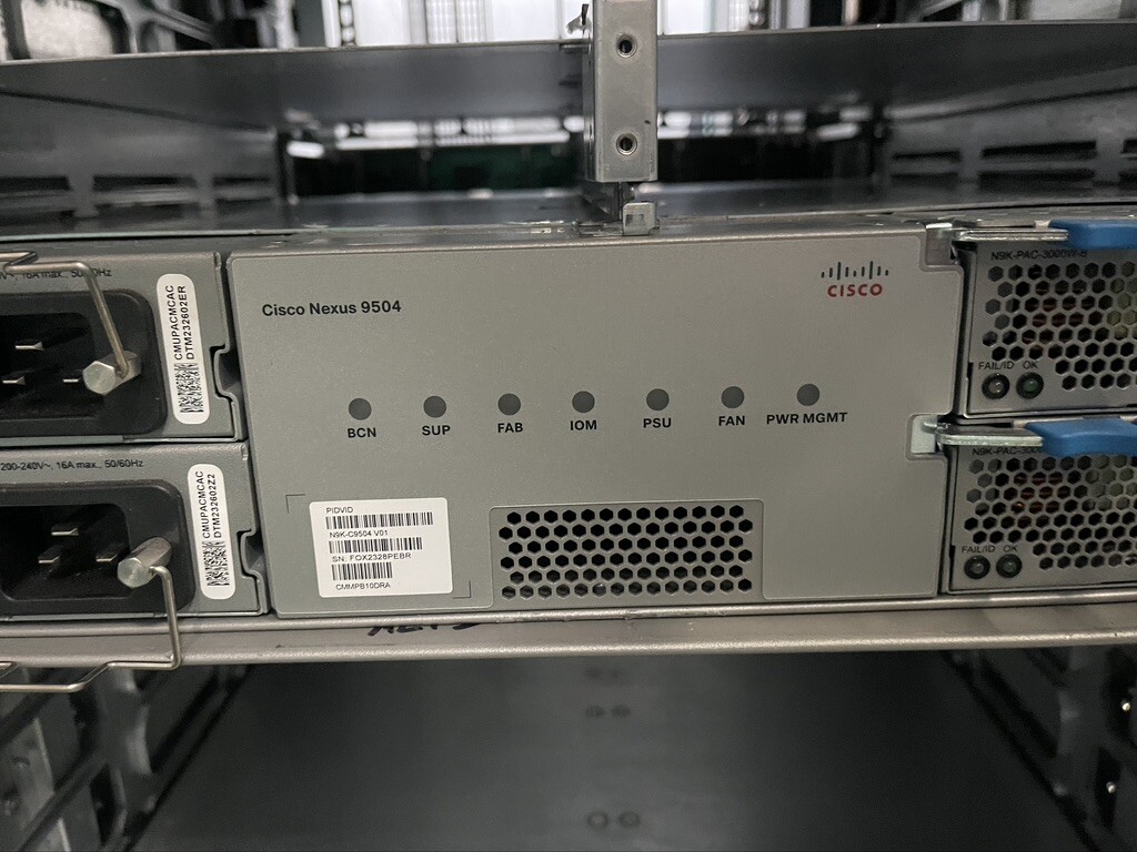 CISCO N9K-C9504 NEXUS 9504 CHASSIS 4 SLOT w RACK MOUNTS 4x 3000W AC ...