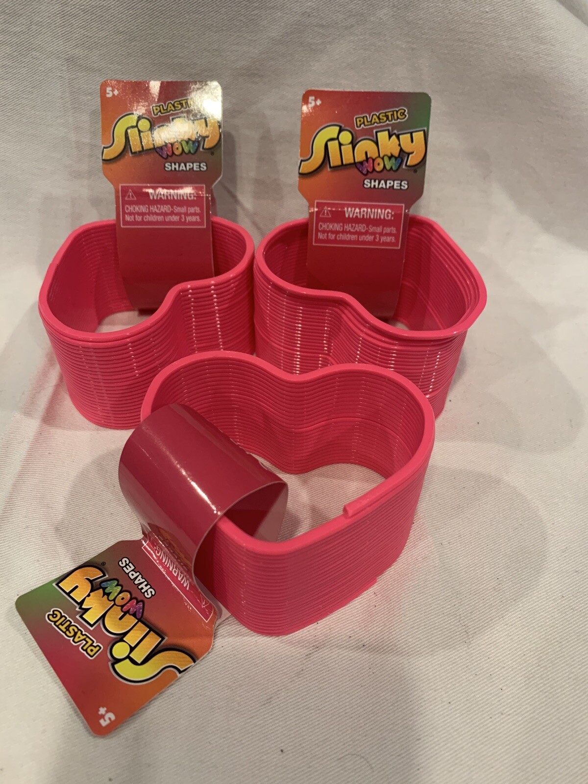 (2) Slinky Plastic Shape Toys - Orange Star Pink Heart - Fun Cute Gifts ...