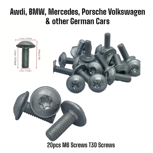 20 x New Mercedes T30 Torx Bolt/Screw M6x1.00x16mm Grade 8.8 ...