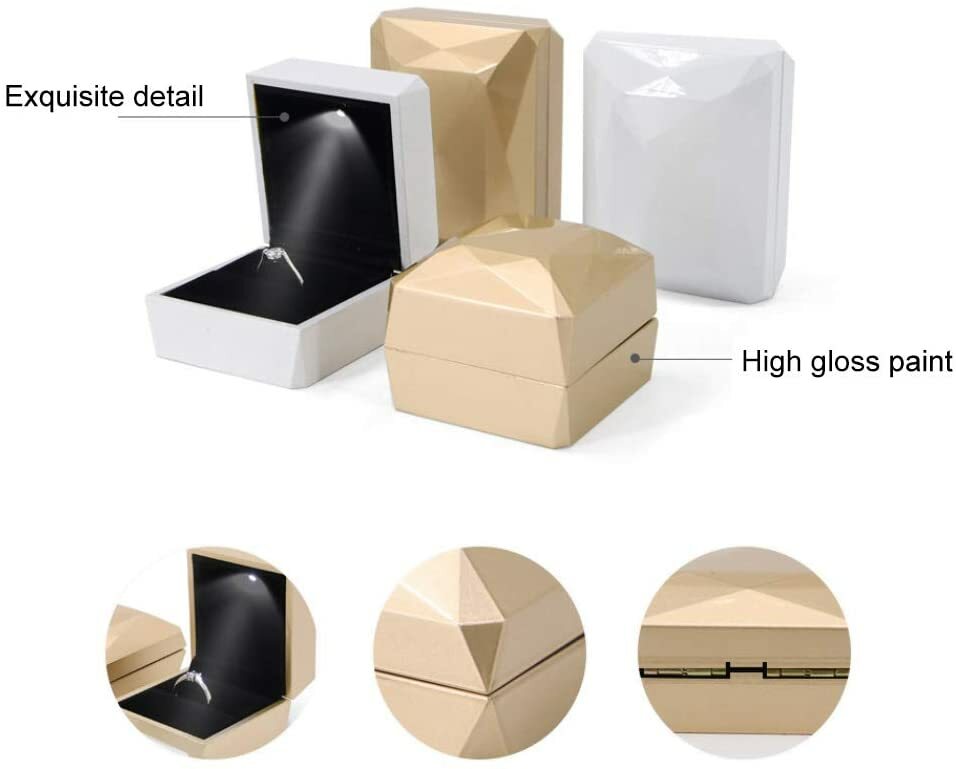 10PC LED light Jewelry Box Necklace Pendant Ring Stroage Holder for ...