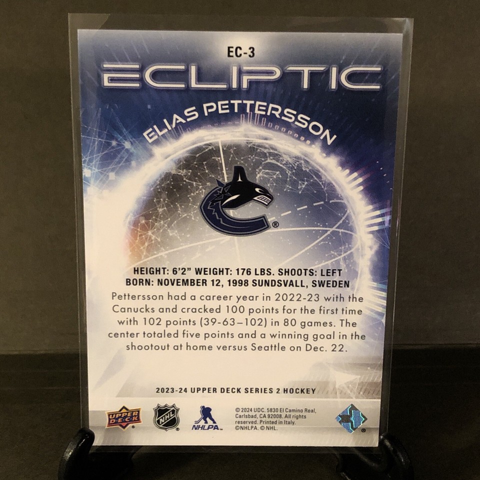 2023-24 UD Upper Deck Series 2 Ecliptic EC-3 Elias Pettersson, Vancouver Canucks | eBay