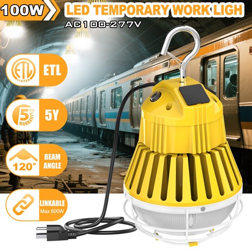 LED Temporary Work Light 100W 14000lm Linkable Construction Lights ...