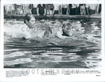 1983 Wire Photo Actors Dan Blasko & Bess Armstrong in Movie Jaws 3-D | eBay