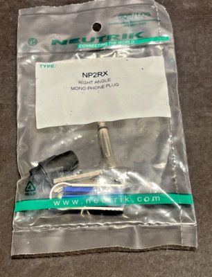 Neutrik NP2RX - 1/4" professional right-angle phone plug, 2 pole ...