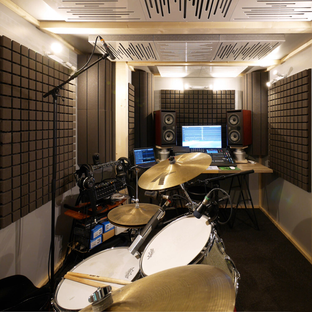 12PCS Acoustic Wall Panel Tiles Studio Sound Proofing Insulation Foam ...