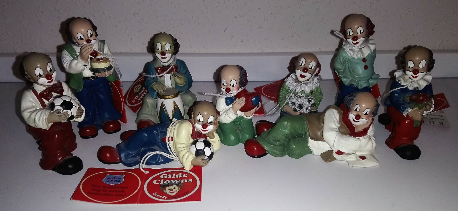 Gilde Clowns / Clown Figuren / 9 Stück / Sammelfiguren / Hand bemalt ...