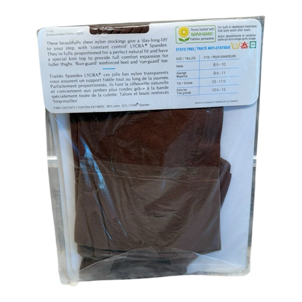 Vtg Sears Cling-alon Sheer Support Nylon Stockings Taupe Petite 8 1/2 ...