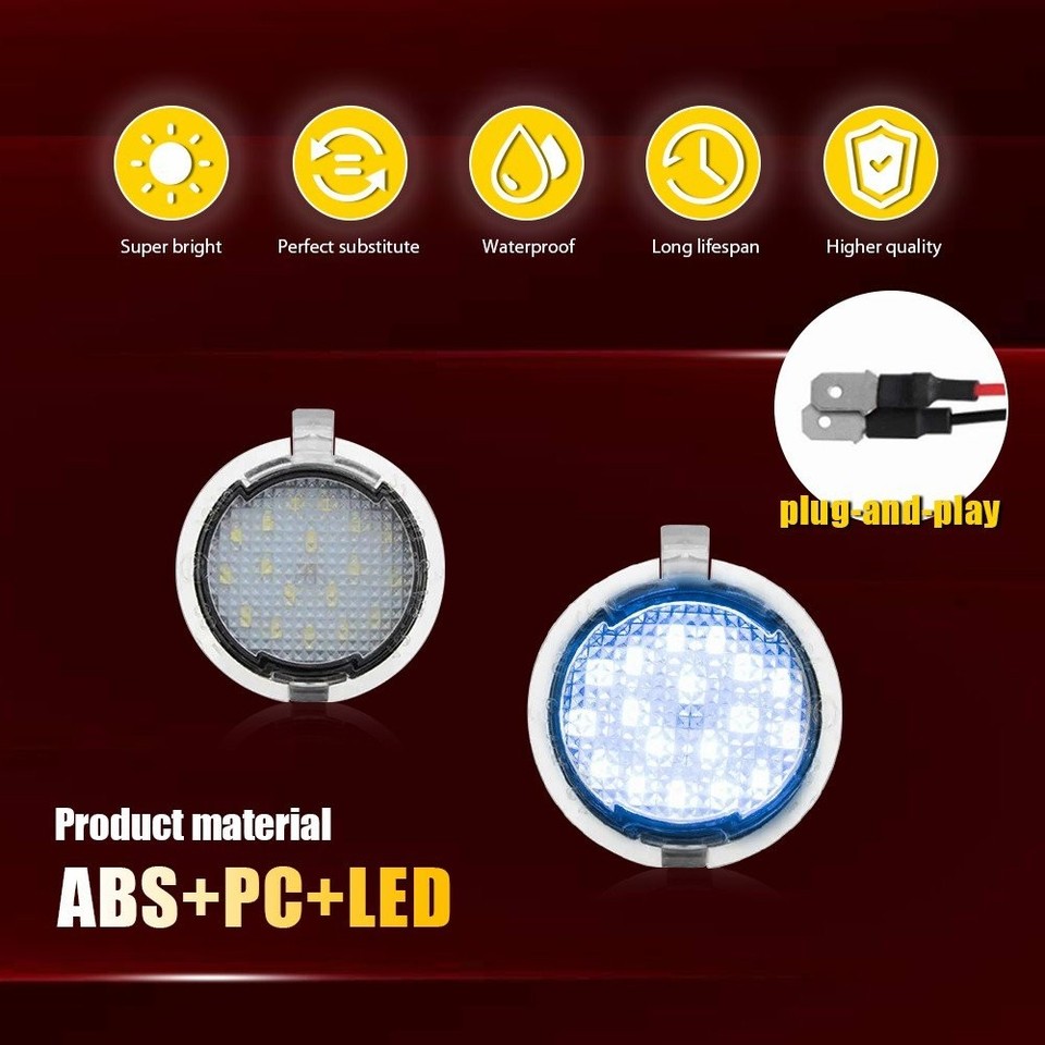 Ice Blue LED Puddle Lights For Ford Taurus Edge Flex F150 Side Mirror ...
