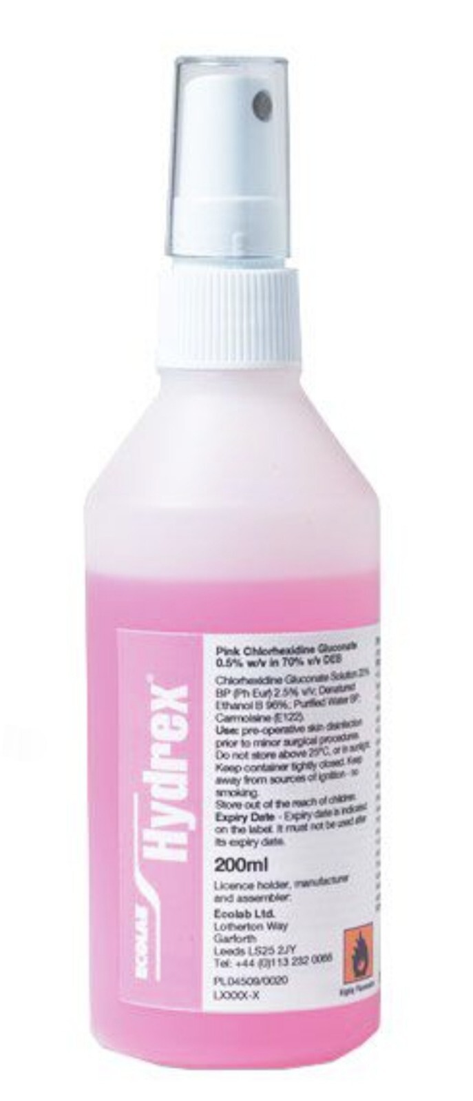 Hydrex Derma Pink Pre-op Skin Disinfection Alcohol Pump Spray 200ml for ...