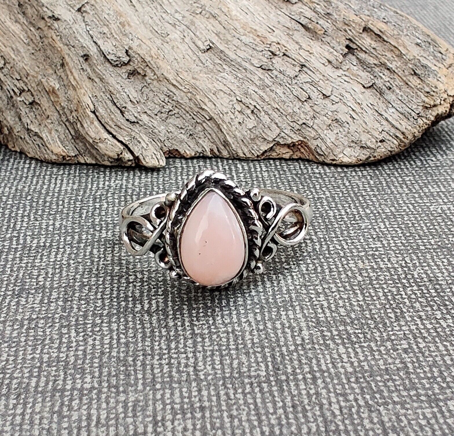Pink Opel Gemstone Solid 925 Sterling Silver Handmade Lovely Ring All ...