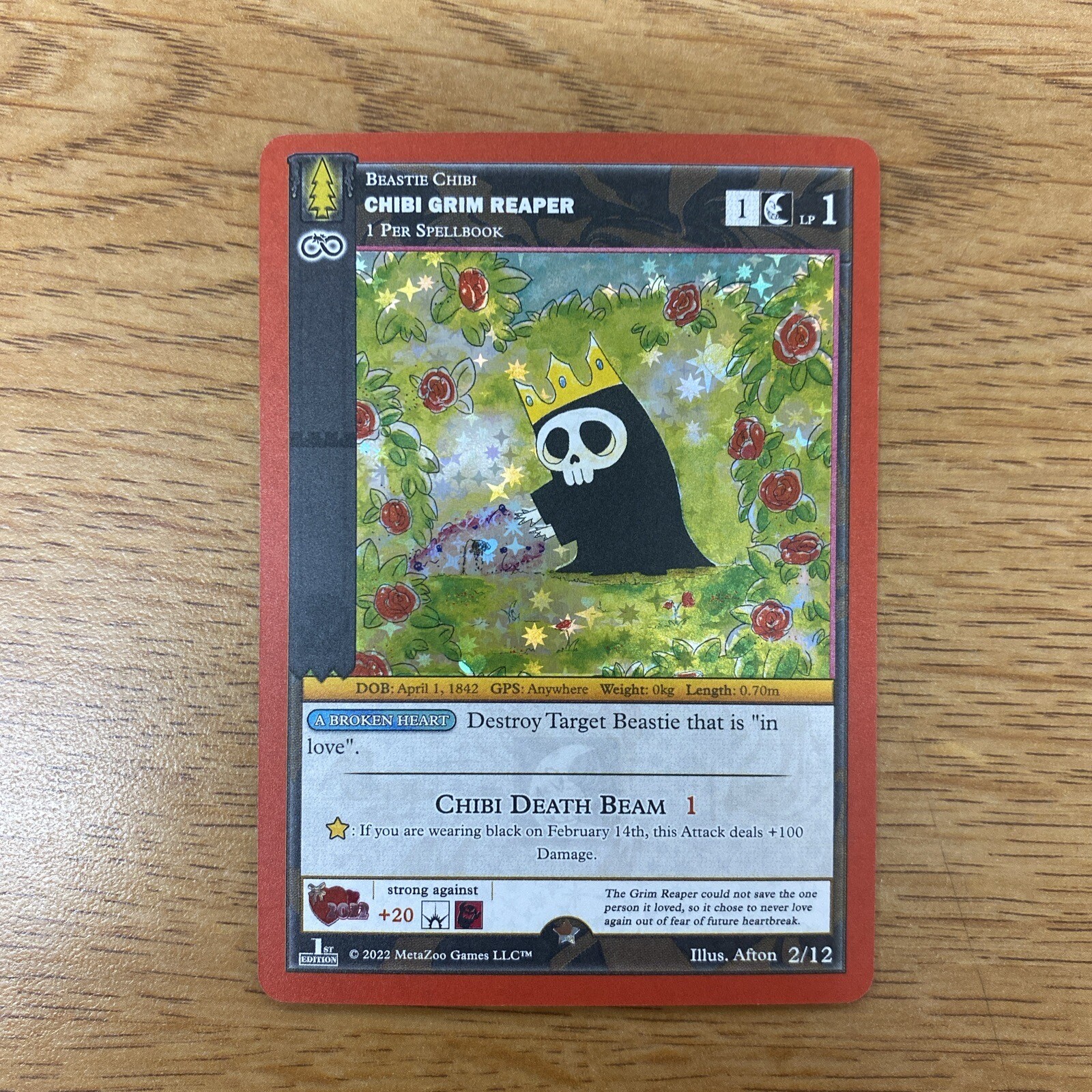 MetaZoo Valentine's Day Promo Chibi Grim Reaper Full Holo 2/12 1st ...