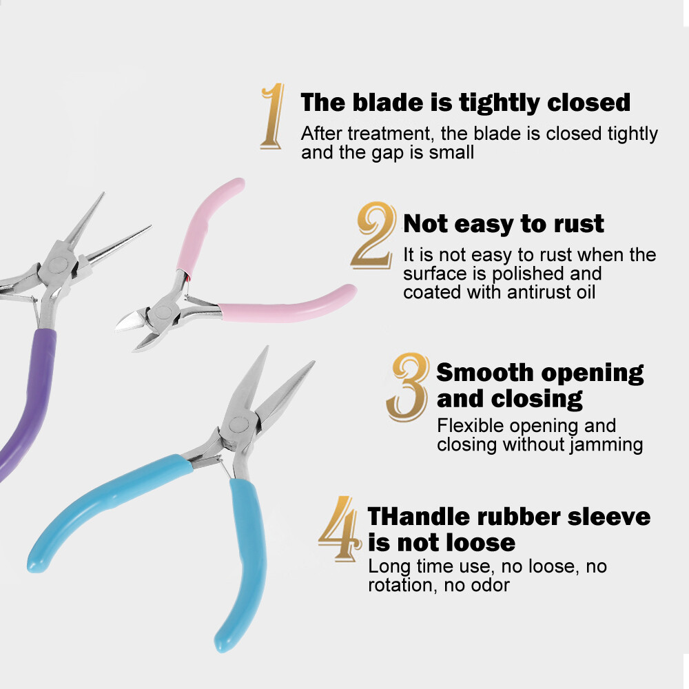 3Pcs Jewellery Beading Pliers Set Mini DIY Craft Making Hand Tools DIY ...