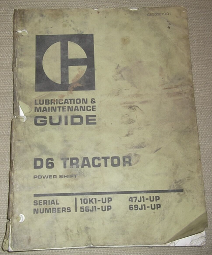 CAT CATERPILLAR D6 DOZER LUBRICATION & MAINTENANCE BOOK MANUAL 10K 56J ...