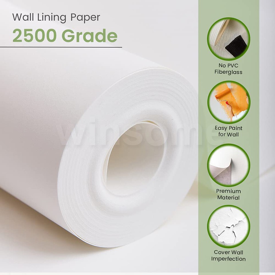 2500 Grade Lining Paper for Walls Backing Smoothing Wallpaper 10m ...