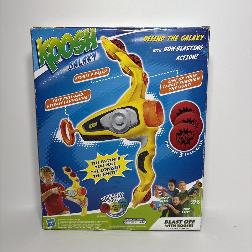 Koosh Galaxy Alien Archer Bow Blaster 100% Complete With Foam Balls ...