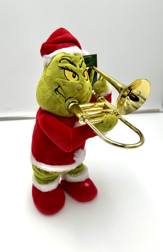 Dr. Seuss GRINCH Animated Plush Playing Trombone "You're a Mean One ...