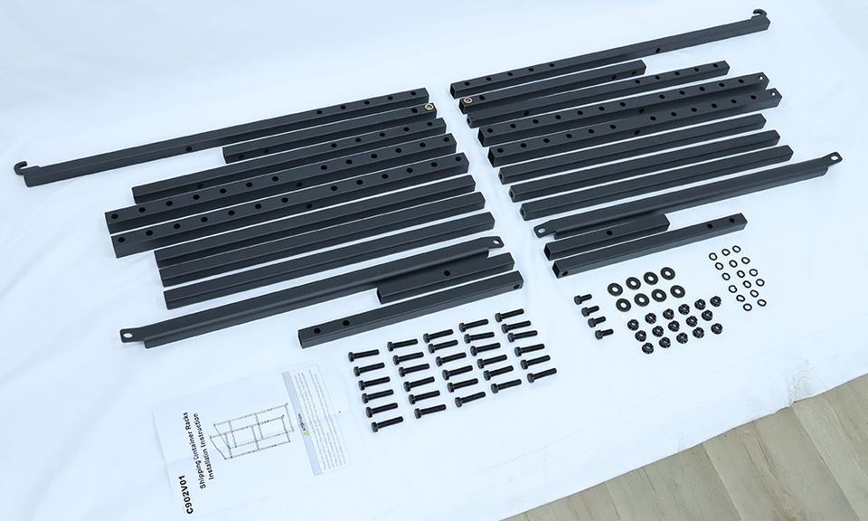 4PCS Cargo Shipping Container Shelving Shelf Brackets Powder Coated ...