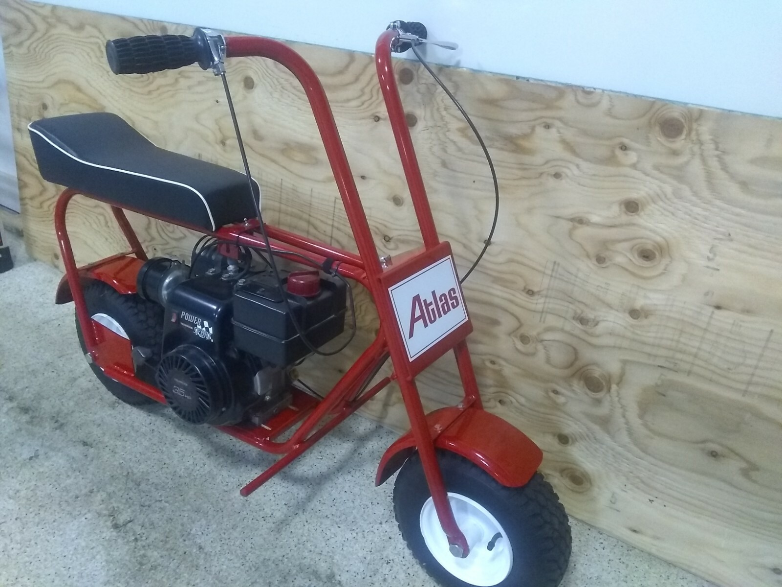 mini bike mini-bike atlas mb3000 vintage restored atlas red tecumseh 3. ...
