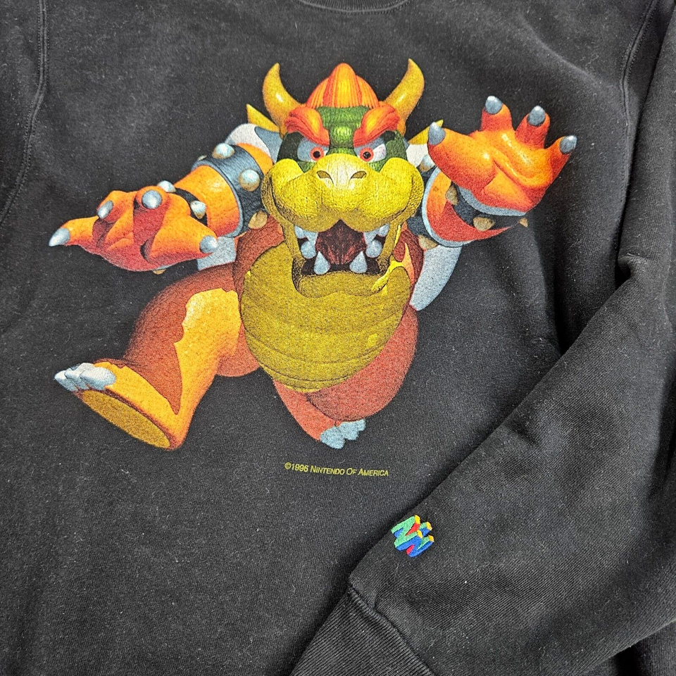 Vintage Super Mario SweatShirt Bowser Nintendo 64 Video Game 90s Super ...