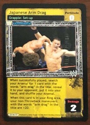 WWE Raw Deal Trading Card Game JAPANESE ARM DRAG - Grapple Set-Up # 22/ ...