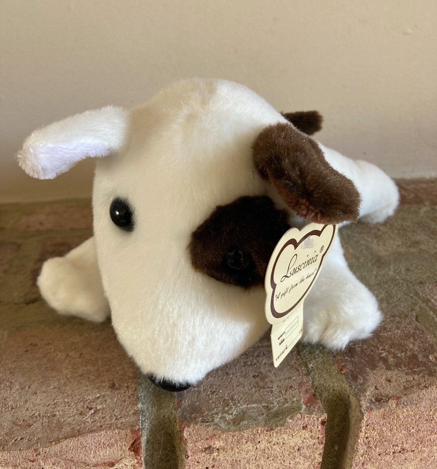 NWT Luscinia Bull Terrier Plush Small 9" x 6" x 5" White & Brown | eBay